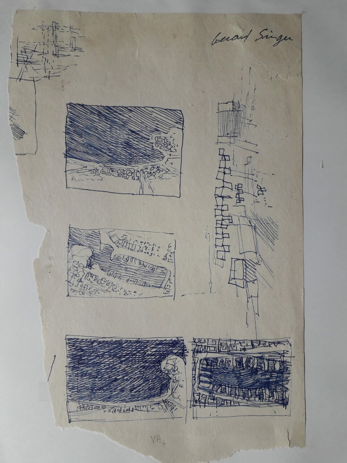 SINGER Gérard Vue d'avion 1960-4 - Galerie Les Echappées de l'Art