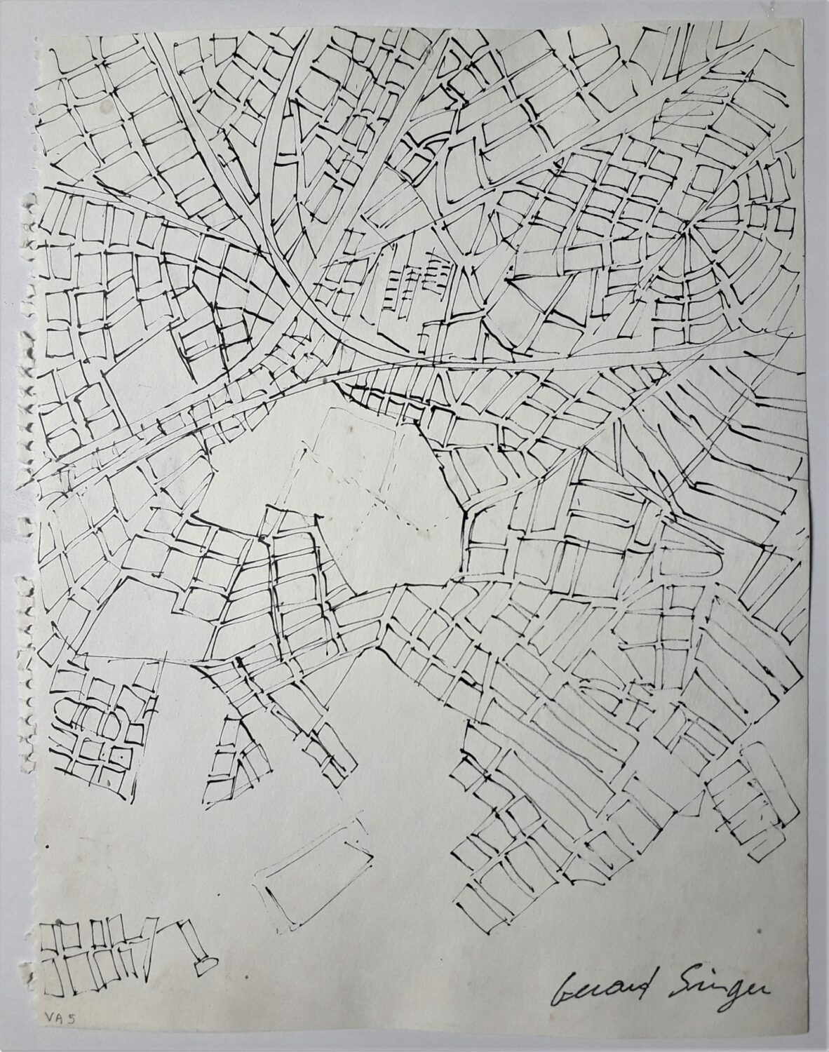 SINGER Gérard Vue d'avion 1960-5 - Galerie Les Echappées de l'Art